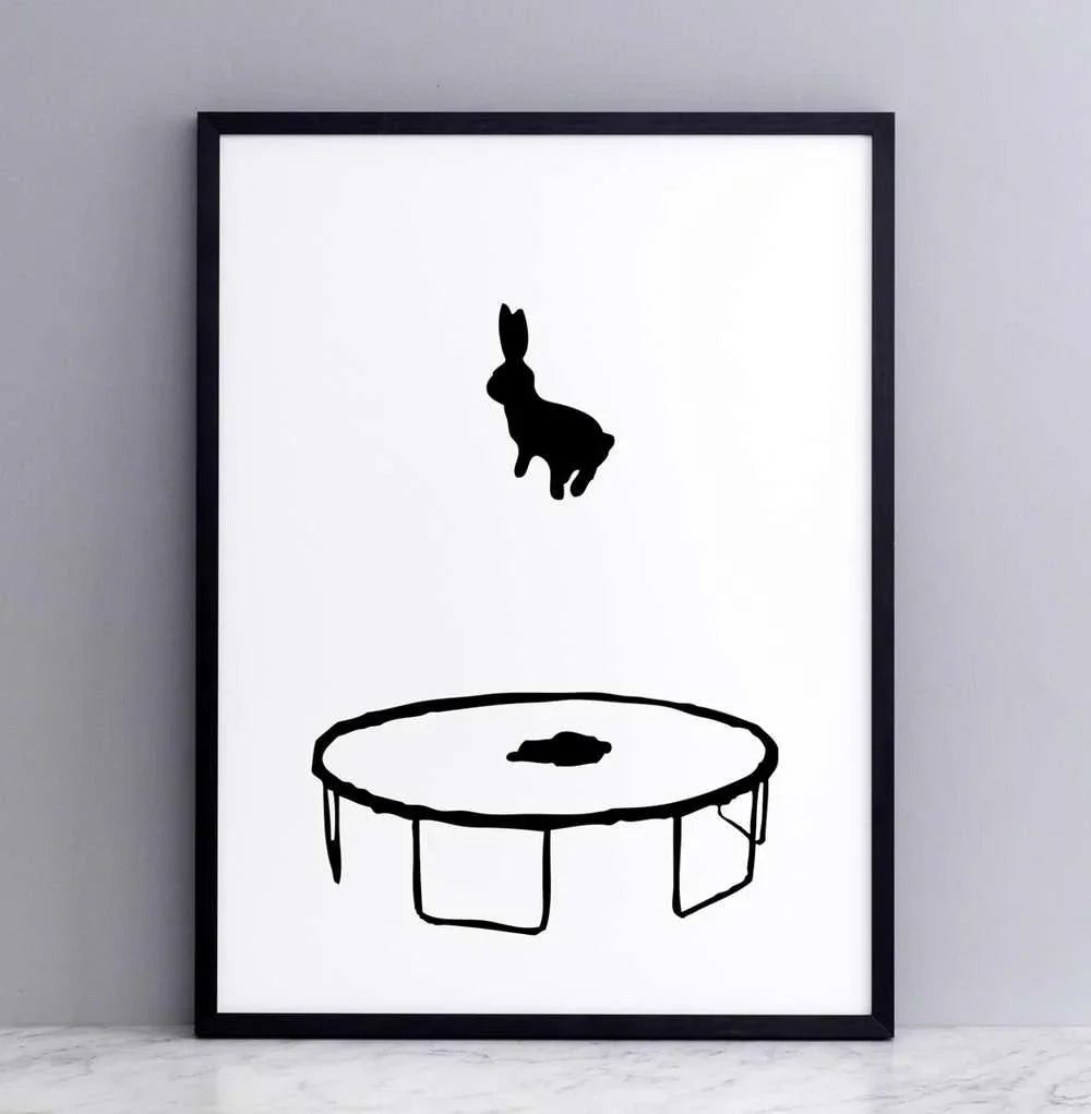 Ham Bouncing Rabbit Print - Unique Artwork by Laywine's